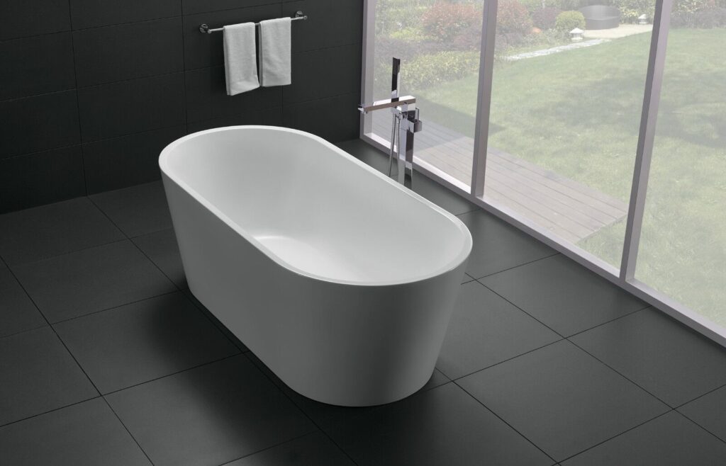 OVIA 1200 1300 1400 1500 1700mm Round Oval Freestanding Acrylic Bath ...